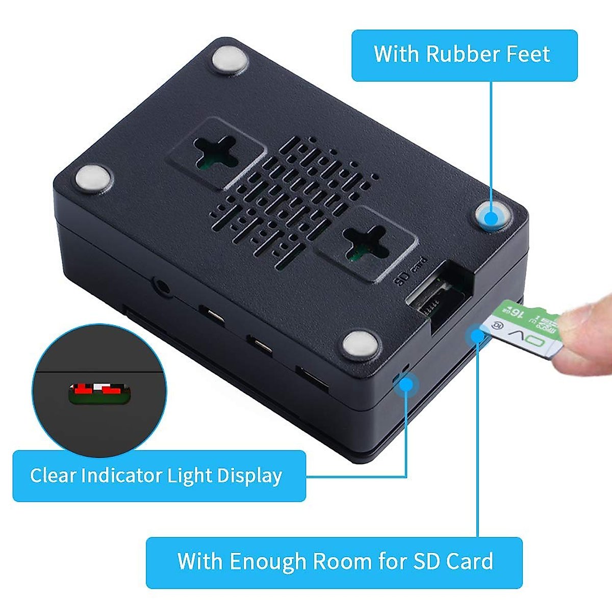GeeekPi Case with PWM Fan for Raspberry Pi 4, 18W 5V 3.6A USB-C Power Supply for Raspberry Pi 4, Heatsinks, USB Card Reader, Micro HDMI Cable, Micro HDMI to HDMI Adapter for Raspberry Pi 4 8GB/4GB/2GB