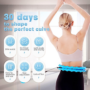 Dumoyi Smart Weighted Fit Hoop for Adults Weight Loss, 30 Detachable Knots, 2 in 1 Adomen Fitness Massage, Great for Adults and Beginners