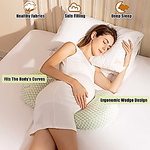 DOUBLE 2 C Pregnancy Pillows for Sleeping, Maternity Pillow for Pregnant Women Side Sleeper Soft Pregnancy Body Pillow for Back, HIPS, Legs with Detachable and Adjustable Pillow Cover