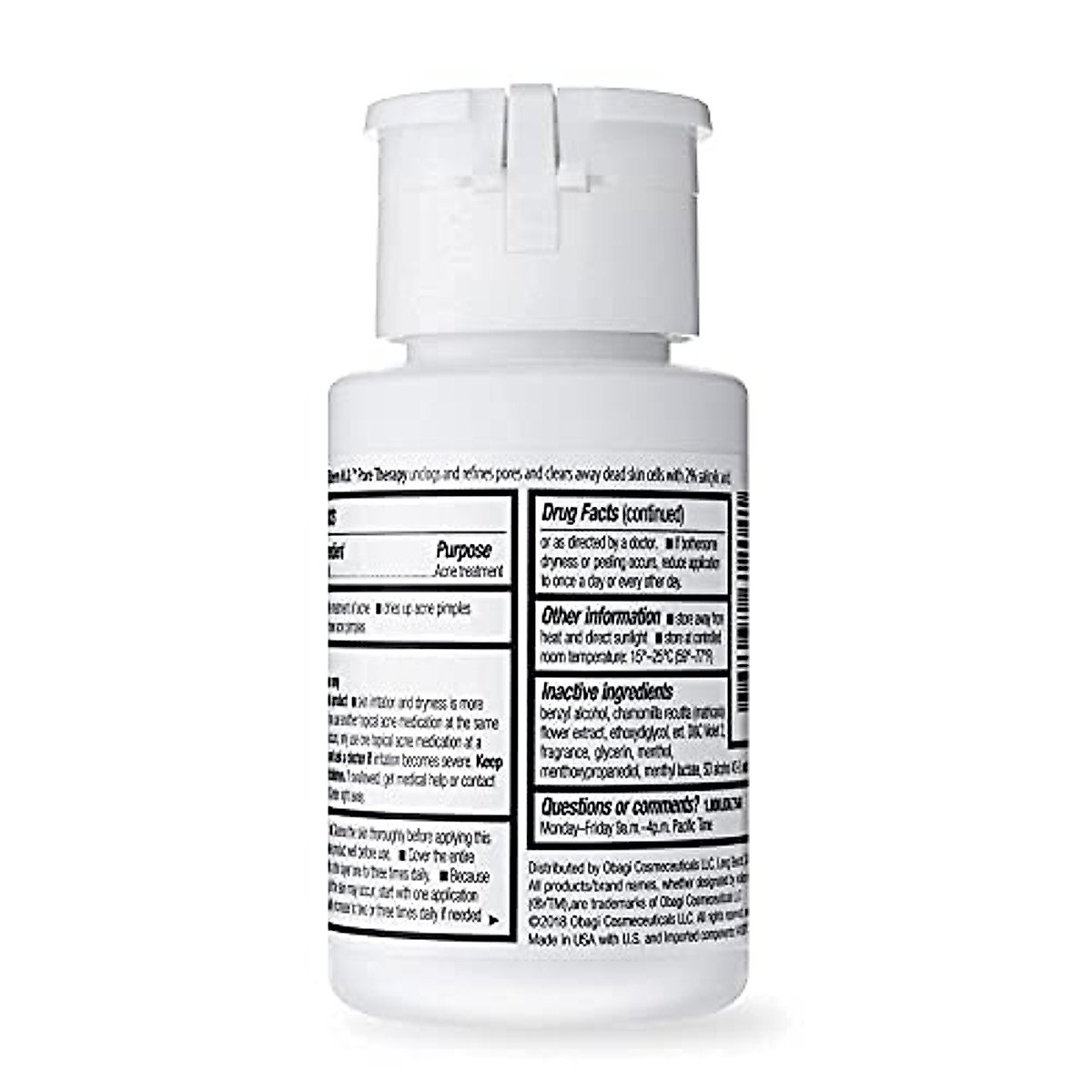 Obagi Medical CLENZiderm M.D. - Pore Therapy Acne Spot Treatment - Face Toner With 2% Salicylic Acid for Oily & Pimple Prone Skin - Use in Daily Morning Regimen-5 Fl Oz