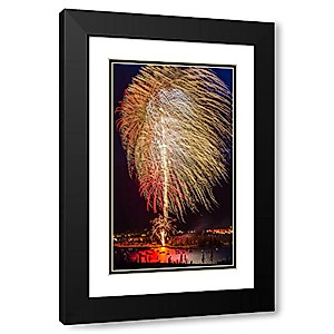 ArtDirect Colorado, Frisco Fireworks Display on July 4th XIX 13x18 Black Modern Wood Framed with Double Matting Museum Art Print by Lord, Fred