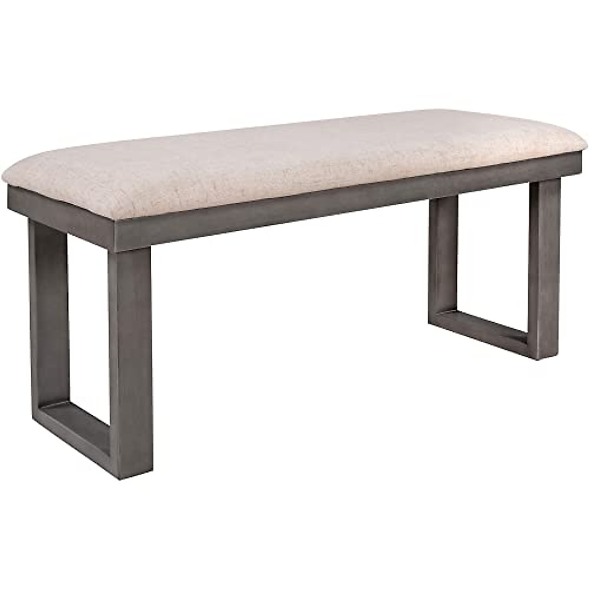 WOZNLA 6-Piece Family Dining Table Set - Rectangular Wood Table with 4 Chairs and 1 Bench, Padded Cushion Seating for 6, Modern Grey Finish, Ideal for Kitchen and Dining Room Gatherings