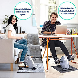 Under Desk Bike Pedal Exerciser, Mini Exercise Bike Portable Peddler Sitting for Seniors with LCD Display Sportneer Foot Cycle Arm & Leg Bike Pedals Exerciser with Anti-Skid Mat for Home Office
