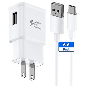 Samsung Charger Fast Charging Type C Charger Cord 6.6ft Android USB Wall Charger Block for Samsung Galaxy A55 A15 A25 C55 S8 S9 S10 S20 S21 S22 S23 S24 Ultra/Plus/FE,Note 10/20,Z Fold,Z Flip,Pixel,LG