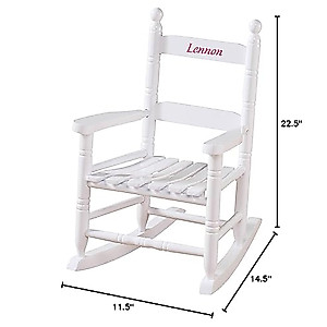 Miles Kimball Personalized Childs White Rocker - Pink Font