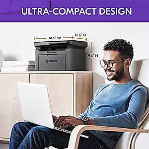 Kyocera MA2000w Multifunctional Monochrome Laser Printer (Print/Copy/Scan), 21 ppm, Wireless & USB 2.0, 600dpi, 2 Digits LED Display, 150 Sheet Capacity, ID Card Copy, 50 Sheet Output Tray, 64MB