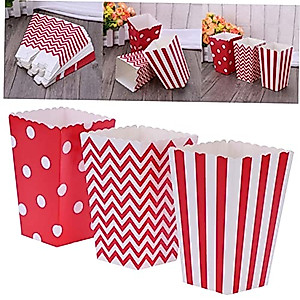 SAFIGLE 30pcs Popcorn Candy Containers Snack Container Pink Paper Bags Popcorn Cartons Popcorn Boxes Paper Popcorn Containers French Fries Storage Box Food Paper Container Candy Bags Tray
