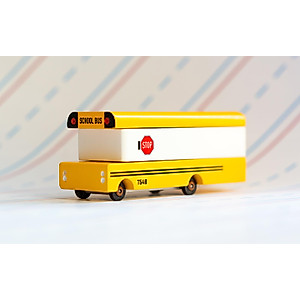 Candylab Toys - CANDYCAR® World Collection - Premium Handcrafted Wooden Car Toy - School Bus
