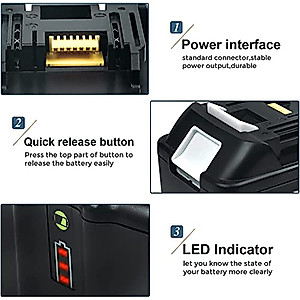FEOTDN 2Pack High Capacity 9.0Ah 18Volt BL1860B LXT Lithium Replacement Battery for Makita 18V Battery BL1830 BL1840 BL1850 BL1860