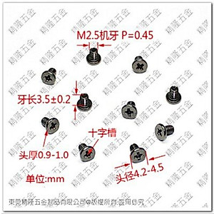 Screw 100pcs/lot CM2.53.5 Steel with Black Znic Plus Hard Laptop Screw (Notebook Computer Screw)