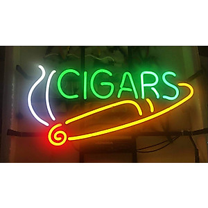 Queen Sense 14"x10" Cigars Neon Sign Light Beer Bar Pub Man Cave Real Glass Lamp DE61