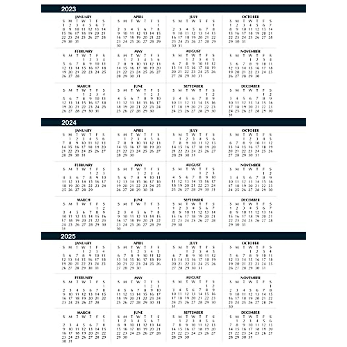 House of Doolittle 2023-2024 Monthly Calendar Planner, 2 Years, Expense Log, 6.9 x 8.75 Inches, Black Leatherette Cover (HOD268002-23)