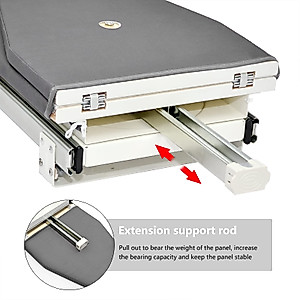AKOZLIN Retractable Pull Out Ironing Board Closet Sliding Out Swivel Iron Board Mounted in Drawer with Heat Resistant Ironing Cover, Board Size: 31.88"*13", Gray