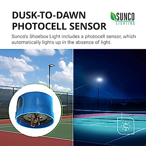 Sunco LED Parking Lot Light, Pole Outdoor Street Lights 200W Dusk to Dawn Photocell HID Replacement, 5000K Daylight, 26000 LM, Dimmable 1-10V, Waterproof Commercial Grade UL Listed 4 Pack