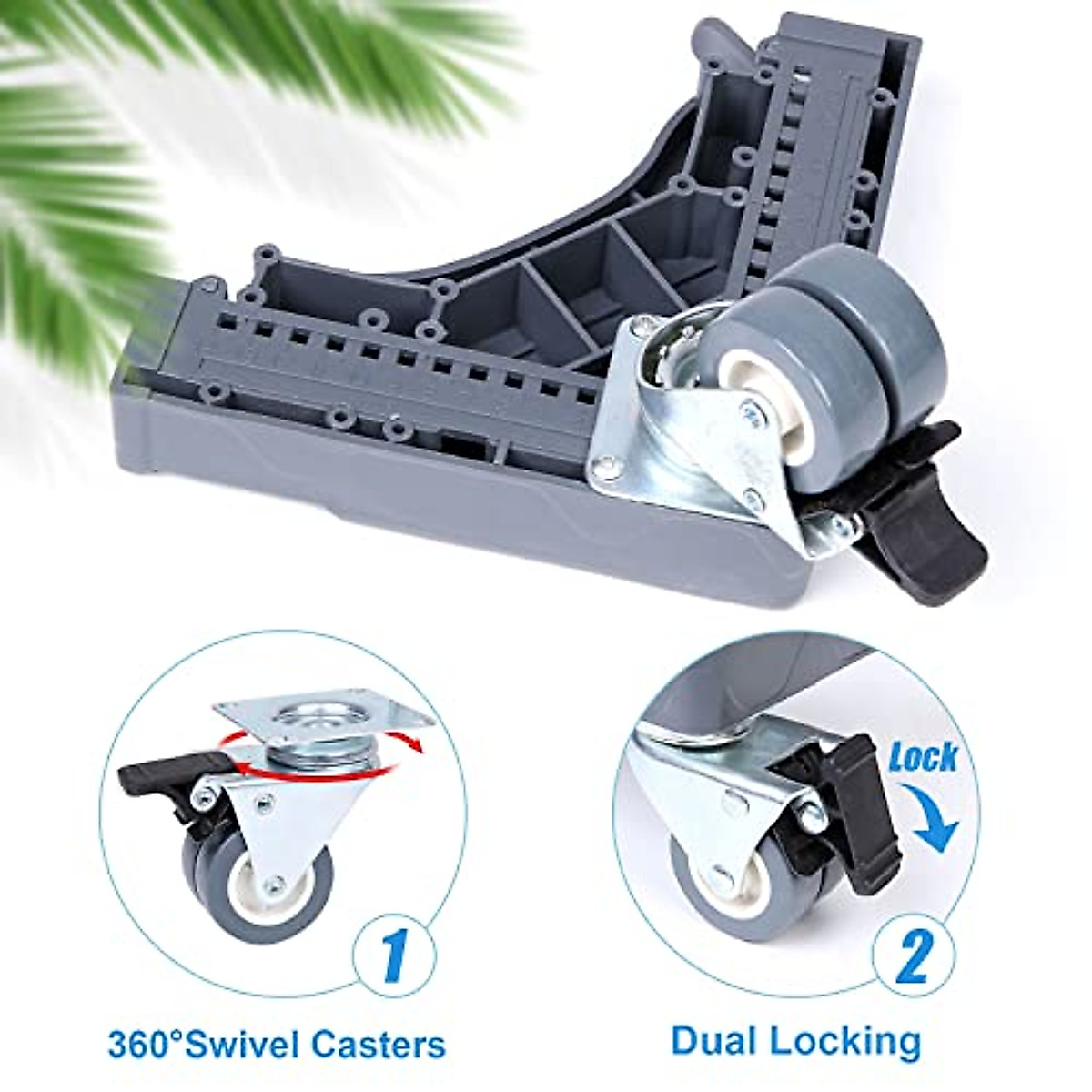 W B D WEIBIDA Appliance Dolly Cart with 4 Locking Twin Wheels Mini Fridge Stand Adjustable Furniture Mover Mobile Roller Base for Washing Machine, Dryer, Refrigerator, Laundry Pedestal