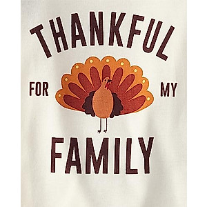 The Children's Place Baby 2 Piece and Toddler Thanksgiving Pajama Set, Cotton, Thankfull, 6-9 MONTHS