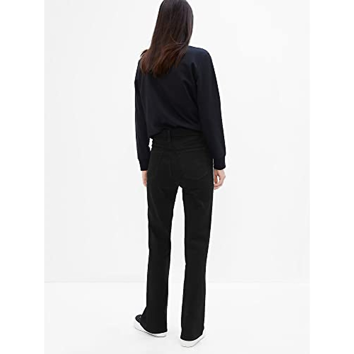 GAP Womens High Rise Flare Jeans, Black Wash, 28 Regular US