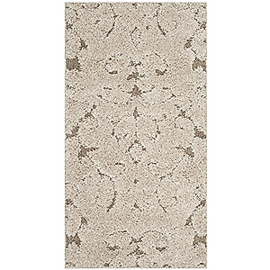 SAFAVIEH Florida Shag Collection 2'3" x 4' Cream/Beige SG470 Scroll Non-Shedding Living Room Bedroom Dining Room Entryway Plush 1.2-inch Thick Accent Rug