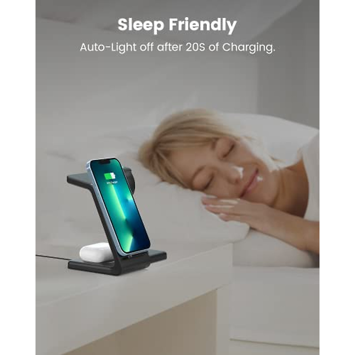 Charging Station for Multiple Devices Apple, 4 in 1 Wireless Charger Station, with Qi-Certified 30W Charging Dock for Apple Watch 7 6 SE 5 4 3, iPhone 14 13 12 11 Pro, Pro Max, Mini, AirPods Pro 3, 2