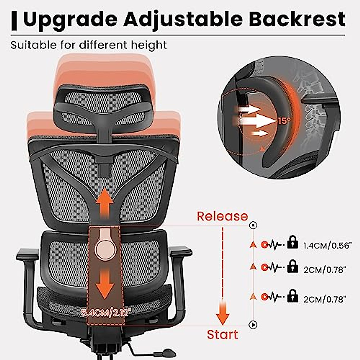 Razzor Ergonomic Mesh Office Chair High Back Desk Chair with Adjustable Lumbar Support and Headrest, 3D Flip-up Arm Computer Gaming Chair, Executive Swivel Task Chair