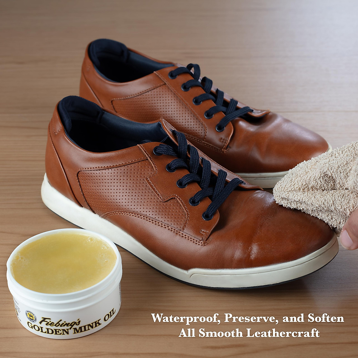 Fiebing's Golden Mink Oil Paste, 6 oz. - Soften, Preserves and Waterproofs Leather and Vinyl