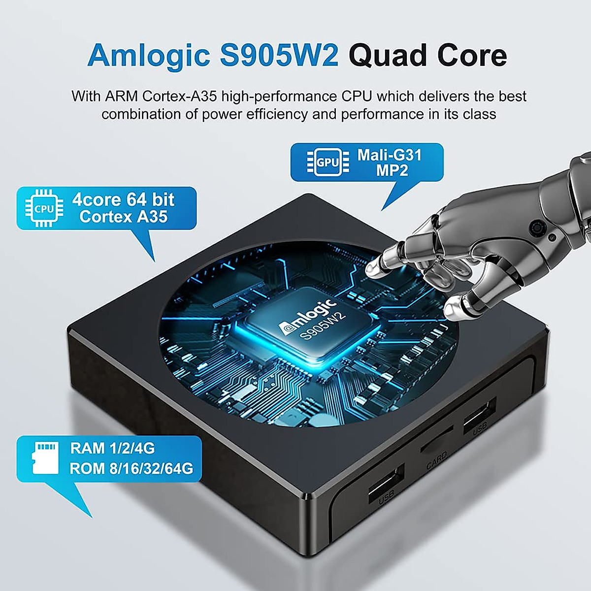 Android 11.0 TV Box, X98 Mini Amlogic S905W2 TV Box 4GB RAM 32GB ROM Support AV1 WiFi BT4.2 4K HDR Box with Keyboard i8