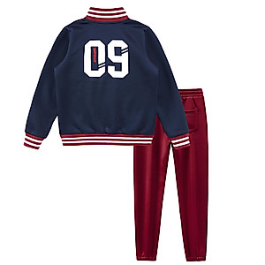 BASICDOT Boys Tracksuit Zip Up Sweat Jacket & Sweatpants Clothing Set 2 Piece Outfits Jogging Set JW-112-7-8T