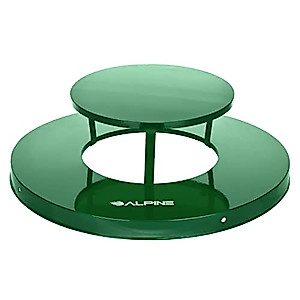 Alpine Industries Outdoor Metal Waste Receptacle Rain Bonnet Lid - Heavy Duty Trash Can - Commercial Trash Receptacle Cover - 38 Gallon Commercial Garbage Can Lid - Green