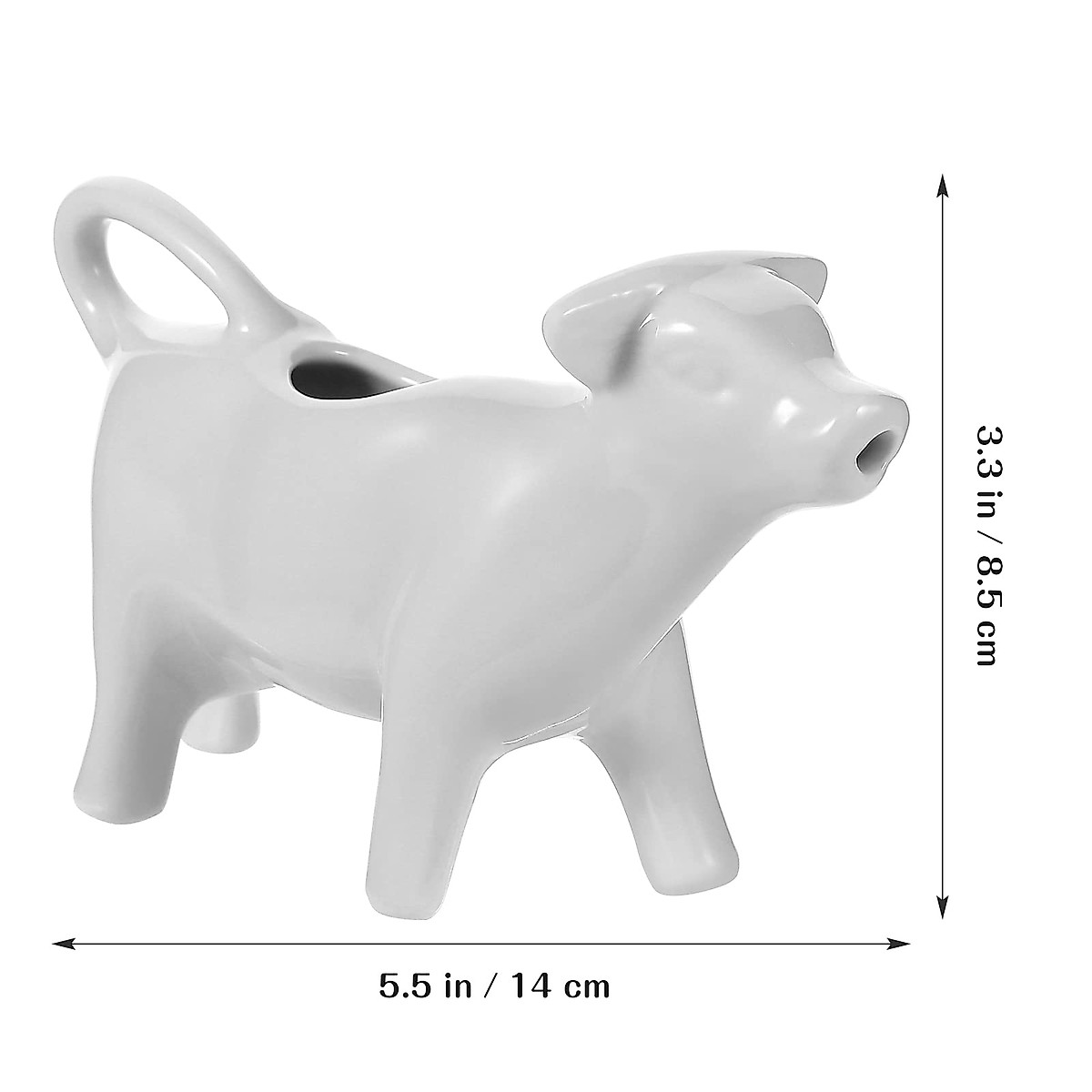 Angoily Ceramic Creamer Coffee Milk Creamer Pitcher Animal Cow Shaped Serving Pitcher Sauce Pitcher Milk Creamer Jug for Kitchen,1PCS