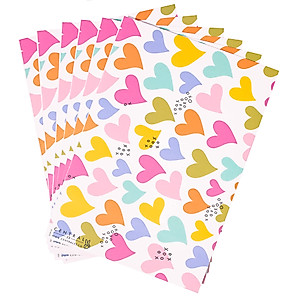 CENTRAL 23 Heart Wrapping Paper - 6 Sheets of Colorful Gift Wrap - Birthday Wrapping Paper for Women - Anniversary or Valentines Day Gift Wrap For Girlfriend Wife - Baby Shower - Pink Hearts
