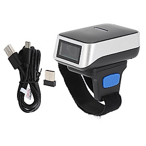 Zyyini Wearable Ring Barcode Scanner, 1D 2D QR Hands Mini Finger Bar Code Reader with 2.4G, USB Wired and BT4.2, for Laptops, PCs, POS, Smartphones, Tablets