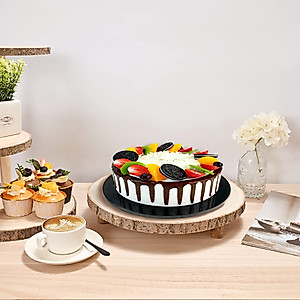 WILLOWDALE 11-13 Inches Wood Cake Stand for Dessert Table, Wedding Cake Stand Farmhouse Serving Tray for Party, Wood Slice with Legs Round Cake Holder Rustic Decor Table Centerpieces for Dining Room