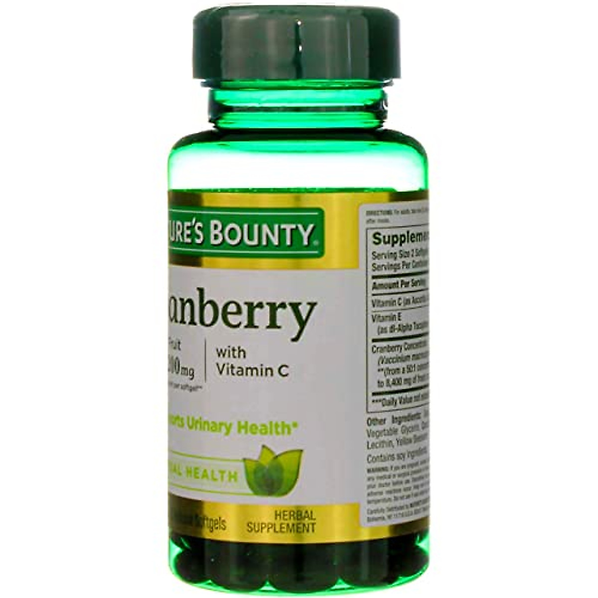 Nature's Bounty Cranberry Fruit 4200 mg, Plus Vitamin C Softgels, 120 ea (Pack of 5)