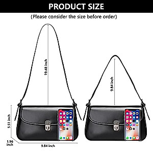PS PETITE SIMONE Small Black Shoulder Bag for Women Brianna Trendy White Mini Purse Shoulder Handbag