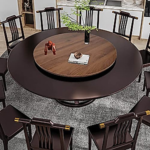 Wooden Lazy Susan Serving Tray, Dining Table Organizer Tray, Kitchen Swivel Plate, Tabletop Organizer, Round Turntable, Smooth Rotation, Rotating Serving Board (Color : D, Size : 70cm-28in)