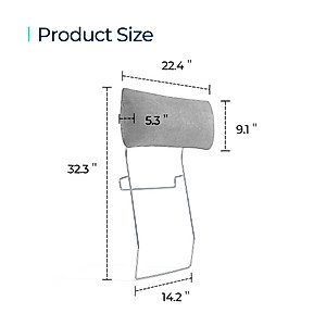 LINSY HOME Sofa Headrest Module for Modular Sectional Sofa, Extend The Backrest, Tailor-Made for Rubik Modular Couch, High Back Sectional Sofa, Metal Frame, 2 Pieces, Light Grey