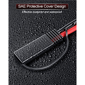 RANDPOW Solar Panel Connector Cable, 10AWG Solar to SAE Cable PV Extension Wire, SAE Connector to Solar Connectors Adapter RV Solar Panel DC Power Battery Charger with SAE Polarity Reverse Adapter