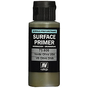 Vallejo Us Olive Drab Primer Acrylic Polyurethane, 2 Fl Oz (Pack of 1) (VJ73608)