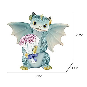 Aclema Miniature Figurines Fairy Garden Dragon Present Bouquet Resin Decor Collections for Terrarium Micro Landscape