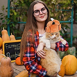 YUJUN Cat Thanksgiving Cute Costume Pet Turkey Drumstick Hat for Cats Small Dogs Puppy Thanksgiving Party Costume Cosplay Accessory Headwear