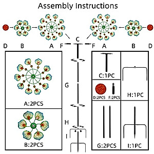 DREAMSOUL Metal Wind Spinner, 360 Degree Wind Sculptures & Spinners Outdoor Peacock Windmills for Yard and Garden(13.4" W x 59.8" H)