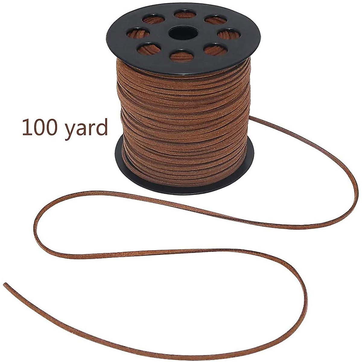 3mm x100 Yards Coffee Suede Cord Suede Lace Faux Leather Cord with Roll Spool for Bracelet Necklace Beading DIY Handmade Crafts