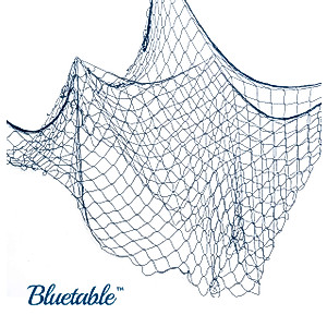 Fish Net Decoration Party Decor – Blue Cotton Netting 48” x 144” Inches. Fishnet for Nautical Theme, Pirate Party, Hawaiian Party, Underwater, Beach, Ocean & Mermaid Party.