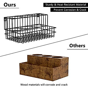 Hair Tool Organizer, Carmanon Hair Dryer Holder Wall Mounted Hair Styling Tool Organizer for Vanity, Bathroom Countertop Storage Curling Iron Stand and Blow Dryer Organizer - Hold Hot Tools, Black