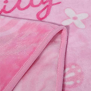Blanket Cartoon Kitty Printing Throw Blanket Soft Cover Flannel Cozy Plush Fleece Blanket for Boys Girls Kids Toddler Baby (Larqe(55 in x 39 in))…… (Pink)