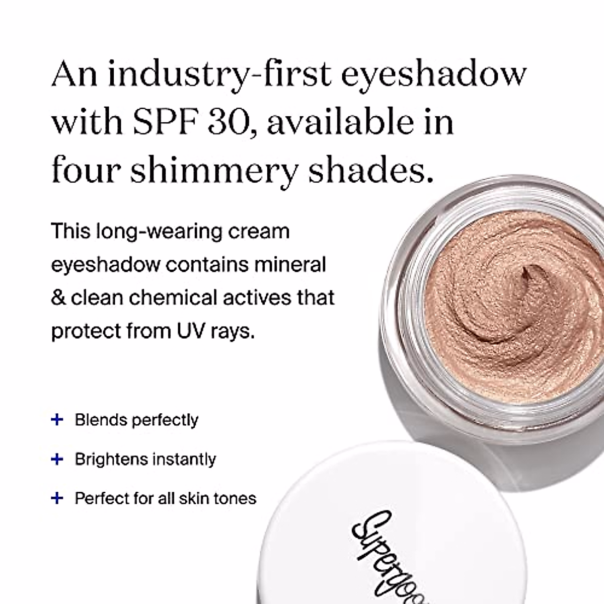 Supergoop! Shimmershade, Daydream - 0.18 oz - Long-wearing Cream Eyeshadow with Broad Spectrum SPF 30 Sunscreen - Instantly Brightens Eye Area - Won’t Crease, Flake or Fade