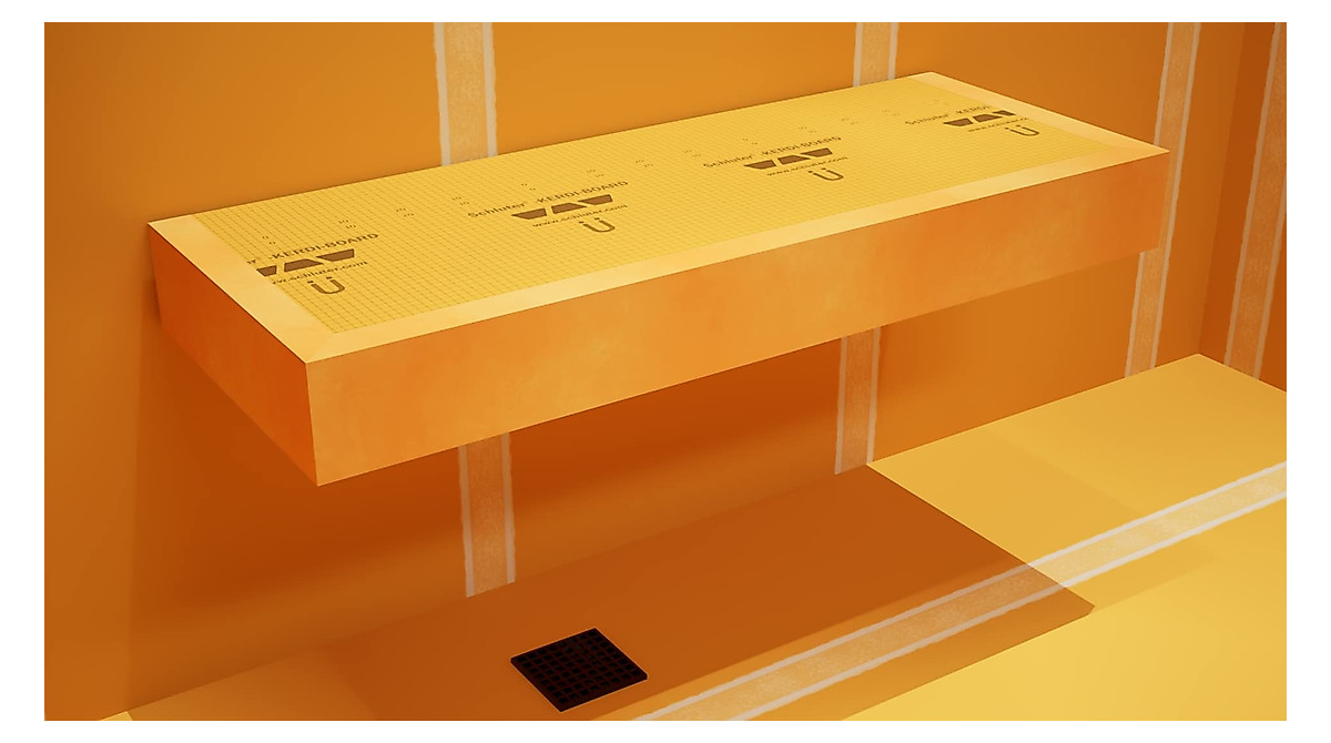 Floating Shower Bench Kit with Orange XPS Waterproof Board - Original ...
