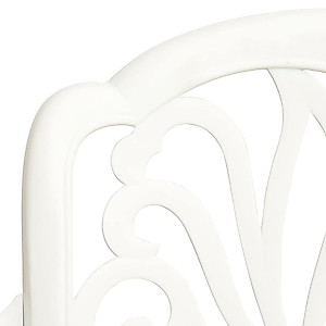 vidaXL Bistro Set 3 Piece, Table and Chair for Balcony, Bistro Table for Yard Park, Outdoor Furniture, Industrial Style, Cast Aluminum White