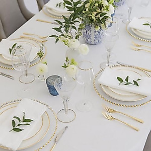 Tablecloth,Polyester Table Cloth, Wrinkle Resistant Washable Polyester Table Cover for Wedding Dining Table Buffet Parties and Camping. (White, 60×102 Inch 6pack)