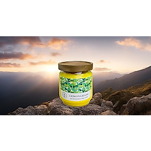 Outdoor Decorative Yellow Large Citronella Candle, 16oz, Glass, Strong Lemongrass Scented Candles, for Patio Decor, Outside Table Decor, Camping Accessories, Beautiful Candle Jars